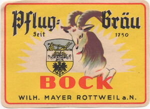 Drink Label: Bock (Brauerei Wilh. Mayer Rottweil, Germany, Federal ...