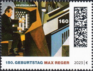 Stamp: Max Reger, Composer (Germany, Federal RepublicMi:DE 3753,Sn:DE ...