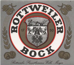 Drink Label: Rottweiler Bock (Brauerei Wilh. Mayer Rottweil, Germany ...