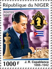 Stamp: José Raúl Capablanca (1888-1942) (Niger(80th Memorial ...