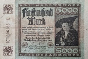 Banknote: 5,000 Mark (Germany(1922 4th Issue - Reichsbanknote, Republic ...