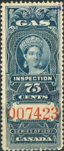 Stamp: Queen Victoria Gas Inspection (Canada: Revenue Stamps(Gas ...