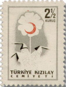 Stamp: Red Crescent Symbol on the Flower (Türkiye (Turkey)(Red Crescent ...