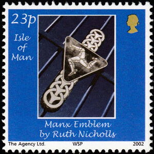 Stamp: Manx Emblem by Ruth Nicholls (Isle of Man(Photographs of Local ...