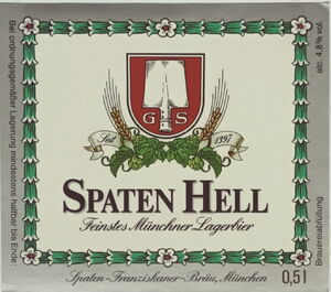 Drink Label: Spaten Hell (Spaten-Franziskaner-Bräu GmbH, Germany ...