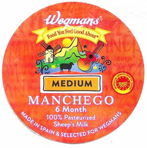 Food Label: Wegmans Medium Manchego 6 Month (Wegmans Food Markets, Inc ...