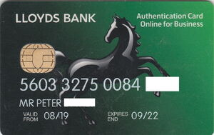 Bank Card: Authentication Card Online for Business (Lloyds TSB, United ...