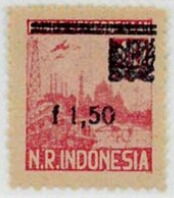 Stamp: Overprint with bars and small numbers (Indonesia, SumatraSn:ID ...