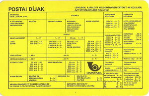 Pocket Calendar: Postal Charges (Hungary(Advertising) Col:HU-1978-Adv ...
