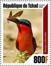 Stamp: Bee Eaters (Chad(Bee Eaters (2020)) Mi:TD 4179,Yt:TD 2788