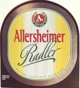 Drink Label: Allersheimer Radler (Brauerei Allersheim Holzminden, Germany, Federal RepublicCol ...