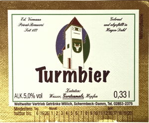 Drink Label: Turmbier (Vormann Brauerei, Dahl, Germany, Federal ...