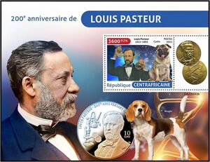 Stamp: Louis Pasteur (1822–1895) (Central African Republic(Louis ...