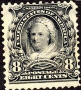 Stamp: Martha Washington (1731-1802), former First Lady of the USA ...