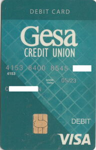 Bank Card: VISA Debit (Gesa Credit Union, United States of AmericaCol ...