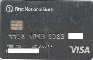 Bank Card: First National Bank (First National Bank of Omaha, United ...