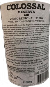 Drink Label: Colossal Reserva (Casa Santos Lima - Companhia das Vinhas ...