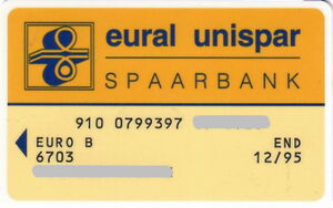 Bank Card: Eural Unispar Spaarbank (Eural Unispar Spaarbank, BelgiumCol ...