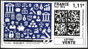 Stamp: Blue Commerce and Banking Pictograms/Symbols (France ...