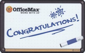 Gift Card: Congratulations! (OfficeMax, United States of America ...