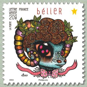 Stamp: Aries (France) (Signs of the Zodiac) Yt:FR A941,Mi:FR 5765,Sn:FR ...