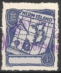 Stamp: Map, blue (Herm Island: Cinderella Stamps(Map) Col:GH 1949-01
