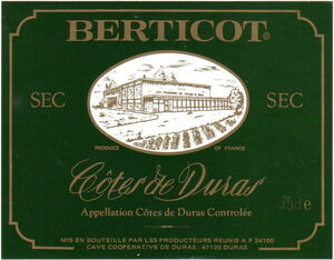 Drink Label: Côtes de Duras AOC - Berticot (Cave coopérative de Duras ...