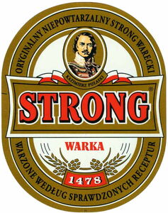 Drink Label: Warka strong (Browar Warka, PolandCol:PL-BEER-012232