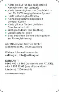 Transport Ticket: ASFINAG A9 Pyhrn Autobahn (ASFiNAG Autobahnen ...
