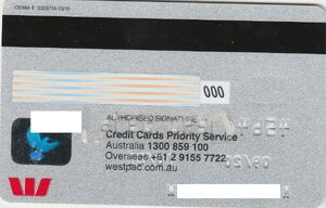 Bank Card: Visa Platinum (Westpac Banking Corporation, AustraliaCol:AU ...