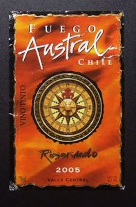 Etiqueta de bebida: Fuego Austral - Vino Tinto (Viña Ventisquero Ltda ...