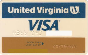 Bank Card: United Virginia VISA (United Virginia Bank, United States of ...