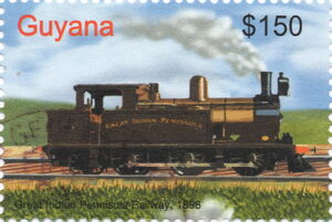 Stamp: Great Indian Peninsula Railway, 1898 (Guyana(Bicentenary of ...