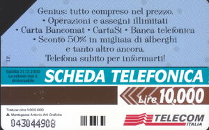 Scheda Telefonica: Credito Italiano - Genius (Telecom Italia, Italia(01 - Figurate (Lira)) C&C ...