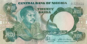 Banknote: 20 Naira (Nigeria(1984-2022 Issue) Wor:P-26c.1