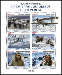 Stamp: 90th Anniversary of the First Flight Over Everest (Central ...