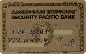 Bank Card: American Express - Security Pacific Bank 7-80 (Security ...