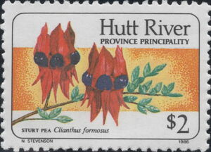 Stamp: Flowers, Sturt Pea (Clianthus formosus) (Australia: Cinderella ...