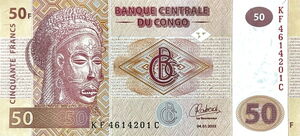Banknote: 50 Francs (Congo, Democratic Republic (Kinshasa)(2000-2020 ...