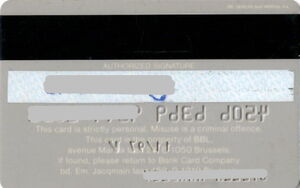 Bank Card: BBL -Visa (BBL (Bank Brussel Lambert), BelgiumCol:BE-VI-0013.02