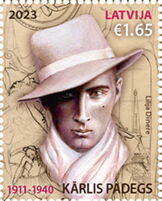 Stamp: Kārlis Padegs, Artist (LatviaCol:LV 2023.08.18-01b