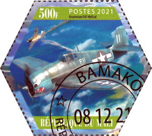 Stamp: Grumman F6F Hellcat (Mali: Illegal Stamps(Aviation (2021)) Col ...