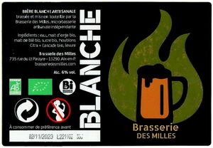 Drink Label: Blanche (Brasserie des Milles, FranceCol:FR-BEER-007228