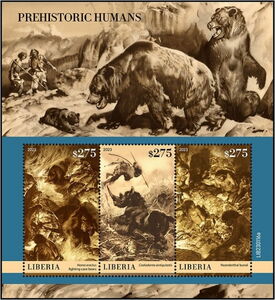 Stamp: Prehistoric Humans (Liberia(Prehistoric Humans (2023)) Col:LR ...