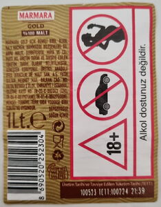 Drink Label: Marmara GOLD %Malt (Anadolu Efes Biracılık ve Malt San.A.Ş ...