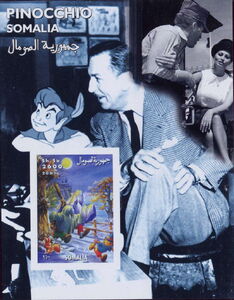 Stamp: Pinocchio and Walt Disney (Somalia: Illegal Stamps(Pinocchio ...