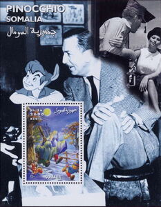 Stamp: Pinocchio and Walt Disney (Somalia: Illegal Stamps(Pinocchio ...