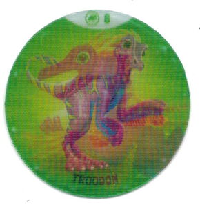 Meal Toy: Troodon (Flippo's/Pogs/Tazos, Türkiye (Turkey)(Dinosaurs) Col ...