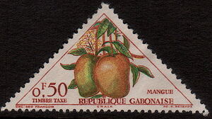 Stamp: Mango (Mangifera indica) (Gabon(Fruits 1962) Mi:GA P35,Sn:GA J35 ...