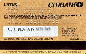 Bank Card: Citibank Gold (Citibank, United States of AmericaCol:US-VI ...